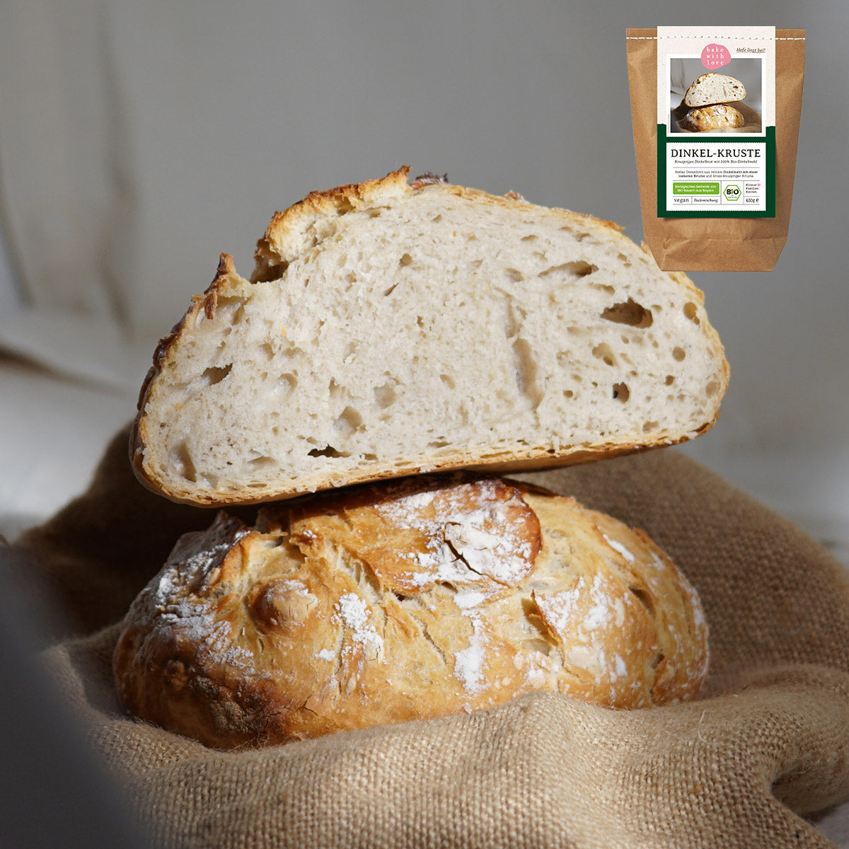 Bio Brotbackmischung Dinkel-Kruste | Backmischung Brot backen | Brot ...